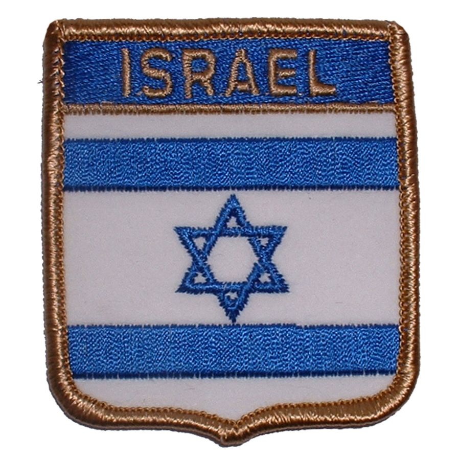 Israel - Flag Shield Embroidered Iron-On Patch at Sticker Shoppe