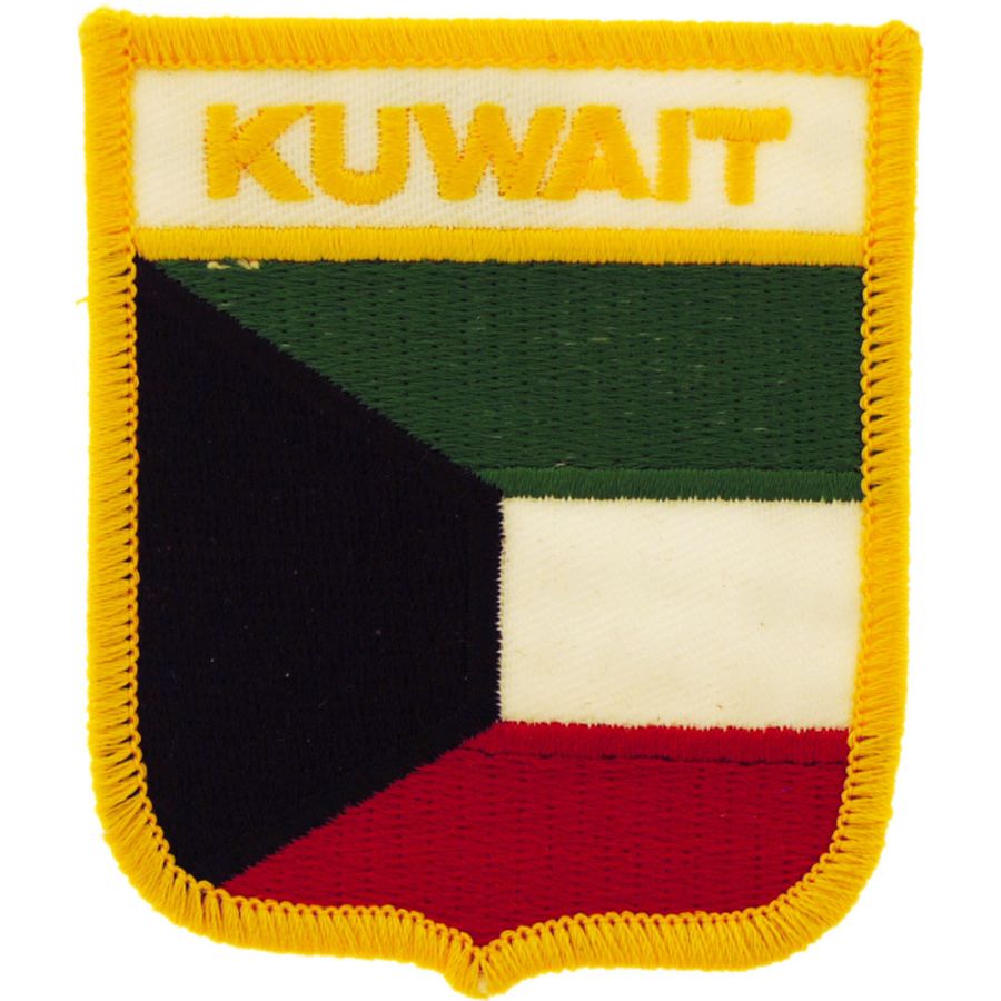 Kuwait - Flag Shield Embroidered Iron-On Patch at Sticker Shoppe
