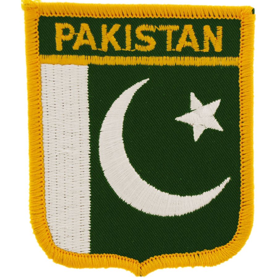 Pakistan - Flag Shield Embroidered Iron-On Patch at Sticker Shoppe