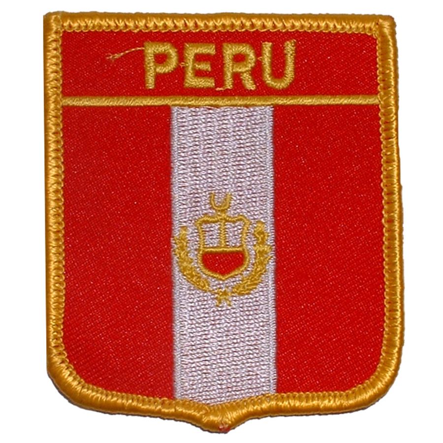 Peru - Flag Shield Embroidered Iron-On Patch at Sticker Shoppe