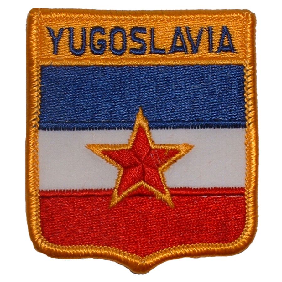 Yugoslavia - Flag Shield Embroidered Iron-On Patch at Sticker Shoppe