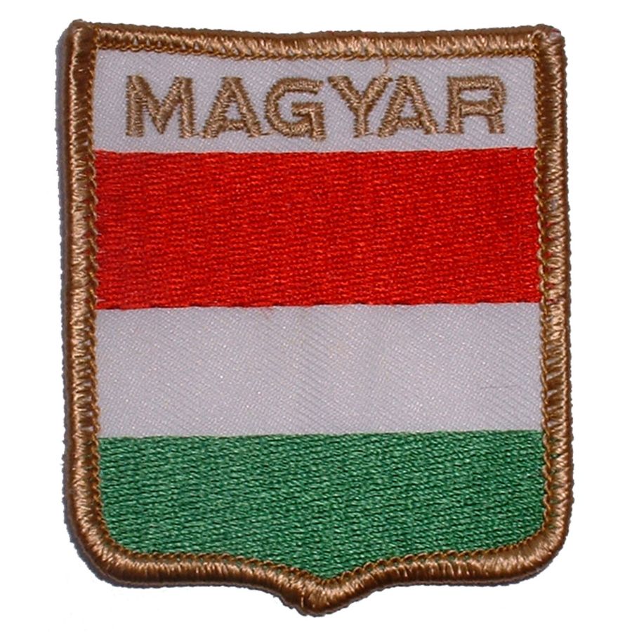 Magyar - Flag Shield Embroidered Iron-On Patch at Sticker Shoppe
