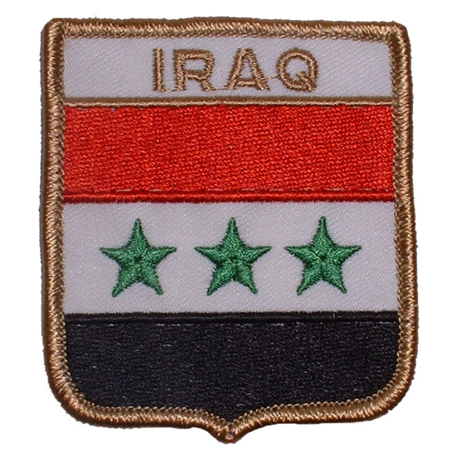 Iraq - Flag Shield Embroidered Iron-On Patch at Sticker Shoppe