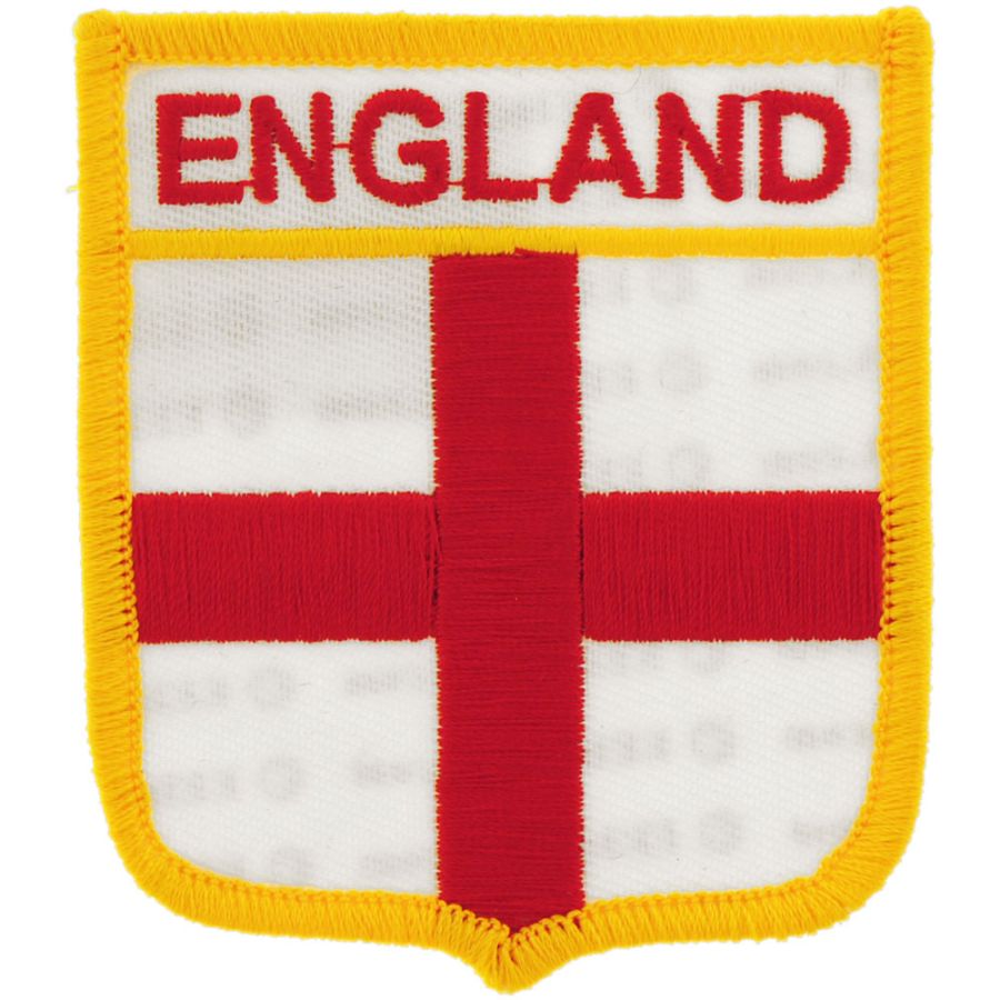 England - Flag Shield Embroidered Iron-On Patch at Sticker Shoppe