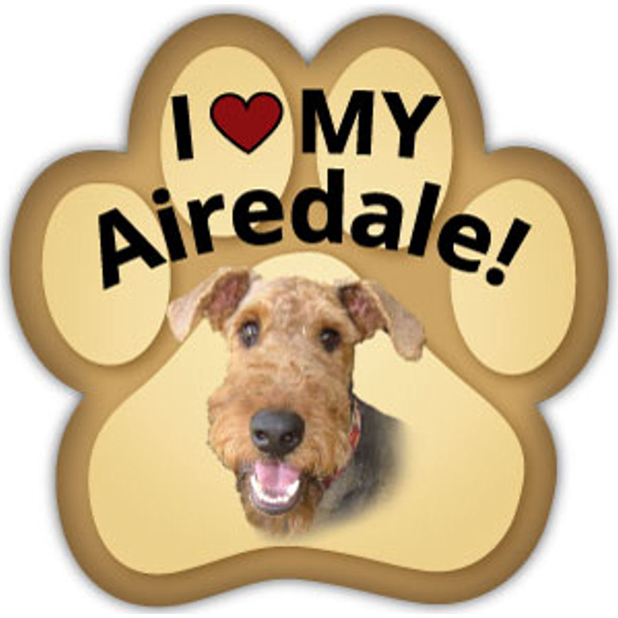 I Love My Airedale - Paw Magnet at Sticker Shoppe