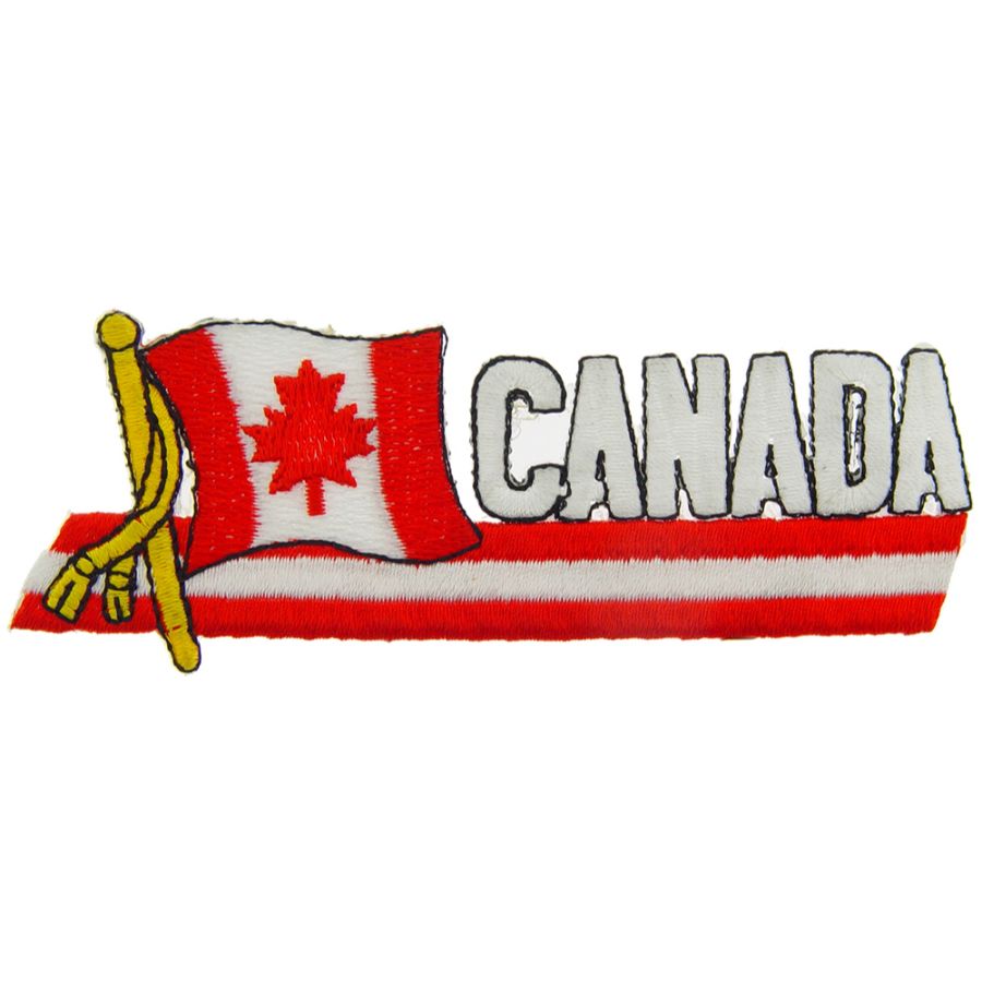 Canada - Flag Script Embroidered Iron-On Patch at Sticker Shoppe