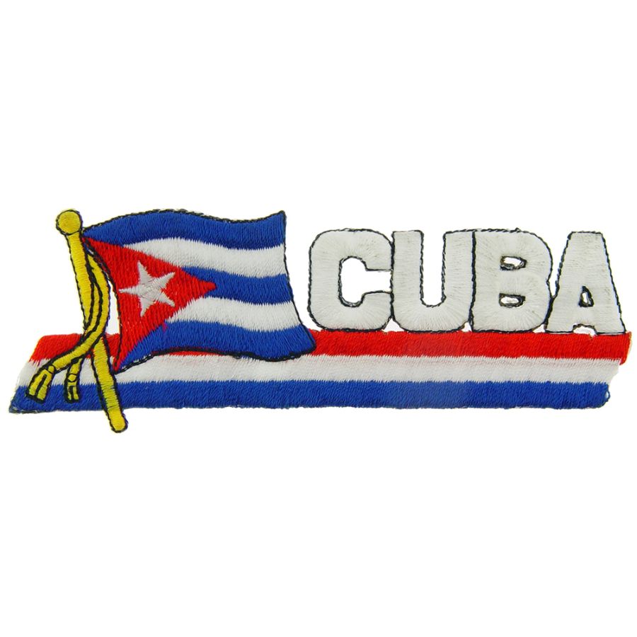 Cuba - Flag Script Embroidered Iron-On Patch at Sticker Shoppe