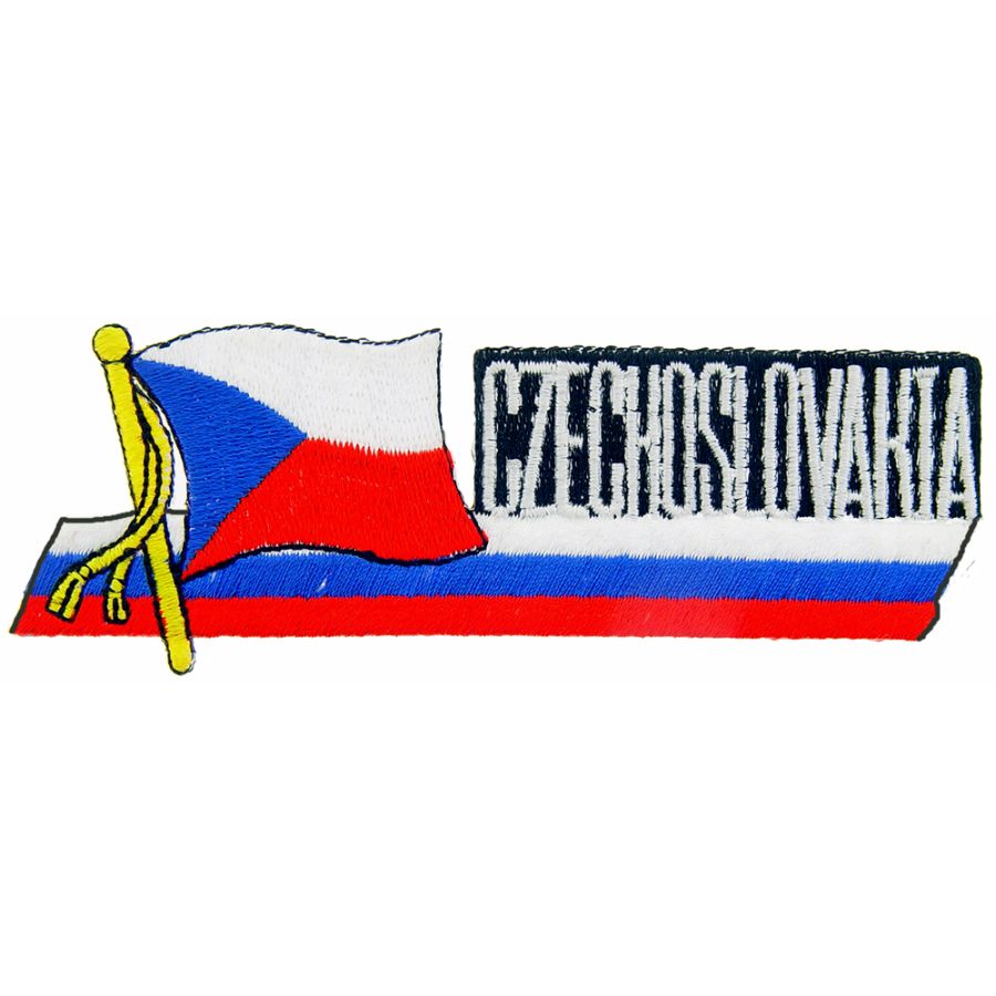 Czech Republic - Flag Script Embroidered Iron-On Patch at Sticker Shoppe