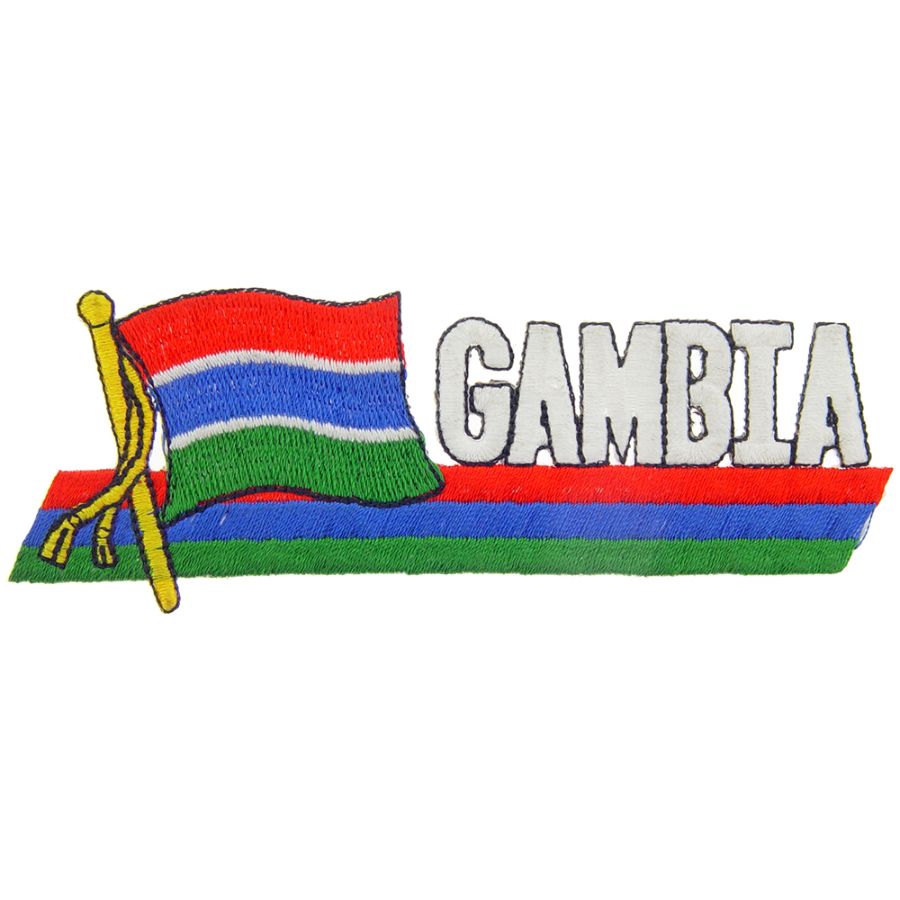 Gambia - Flag Script Embroidered Iron-On Patch at Sticker Shoppe