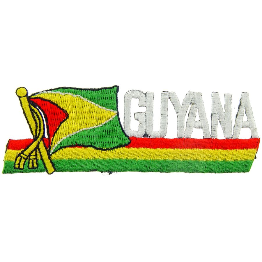 Guyana - Flag Script Embroidered Iron-On Patch at Sticker Shoppe