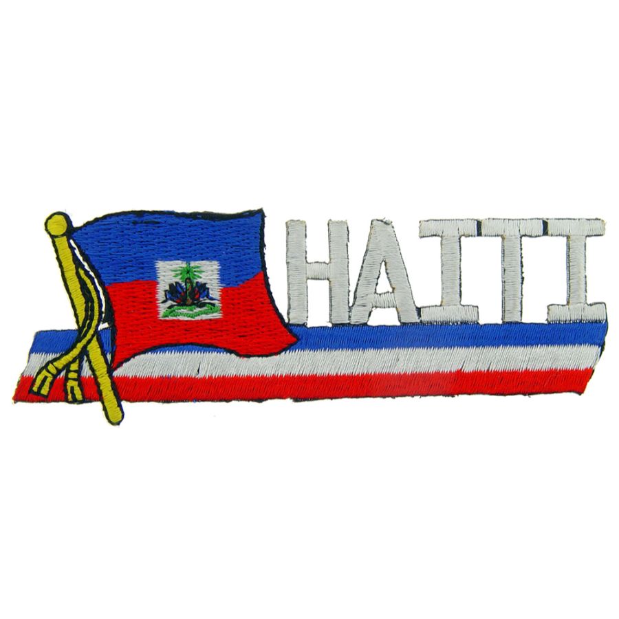 Haiti - Flag Script Embroidered Iron-On Patch at Sticker Shoppe
