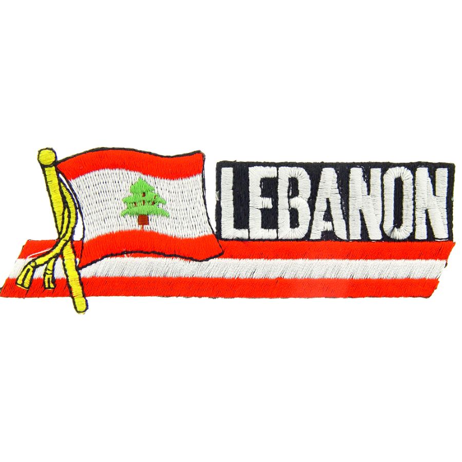 Lebanon - Flag Script Embroidered Iron-On Patch at Sticker Shoppe