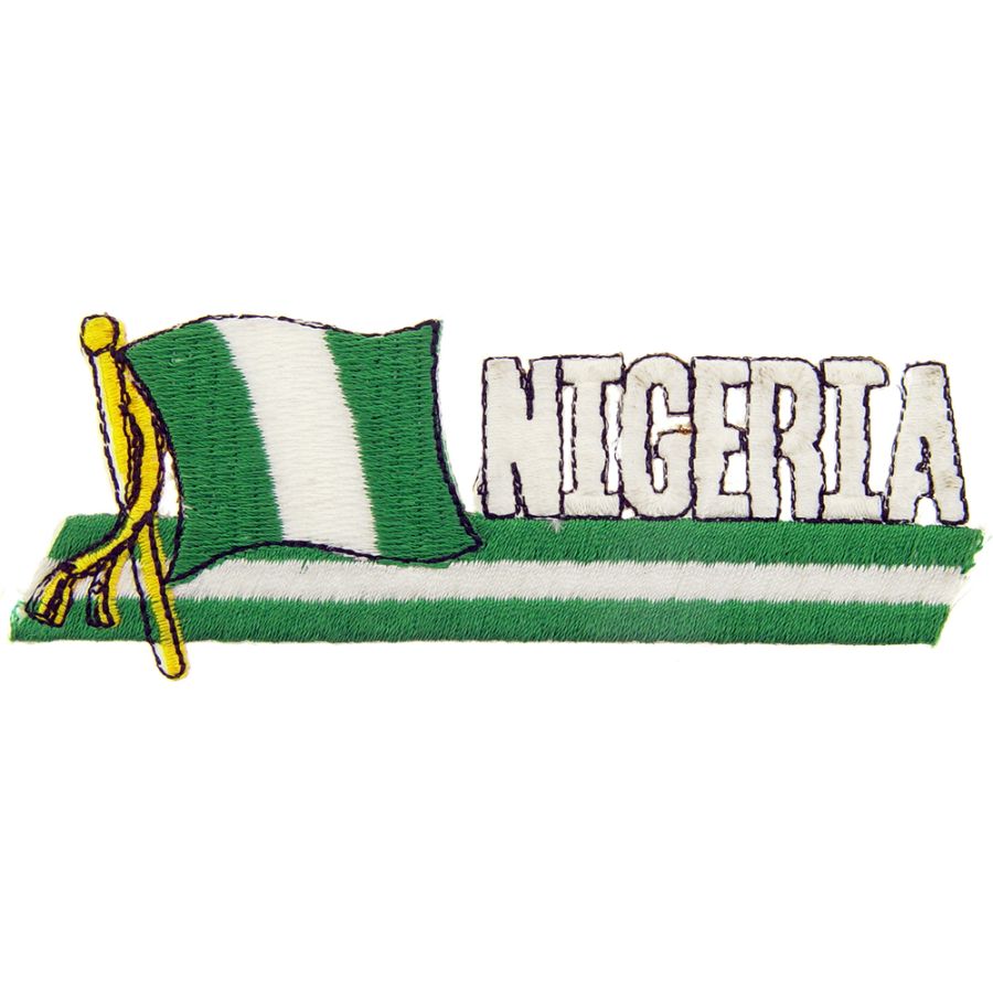 Nigeria - Flag Script Embroidered Iron-On Patch at Sticker Shoppe