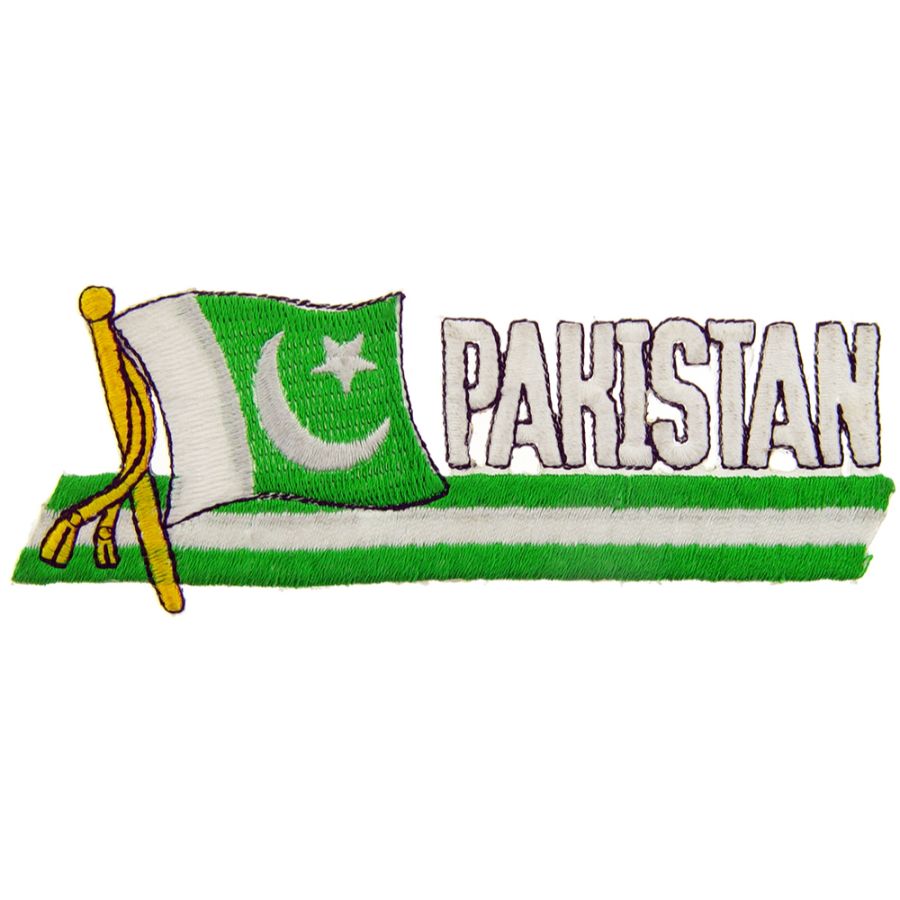 Pakistan - Flag Script Embroidered Iron-On Patch at Sticker Shoppe