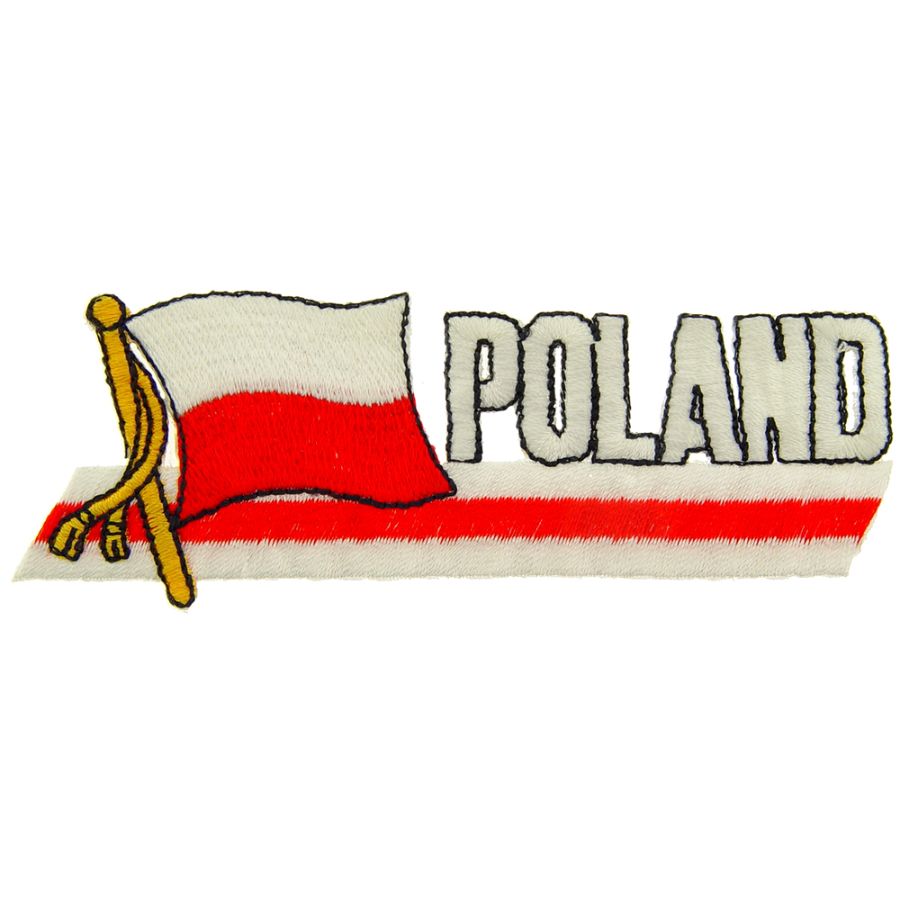 Poland - Flag Script Embroidered Iron-On Patch at Sticker Shoppe