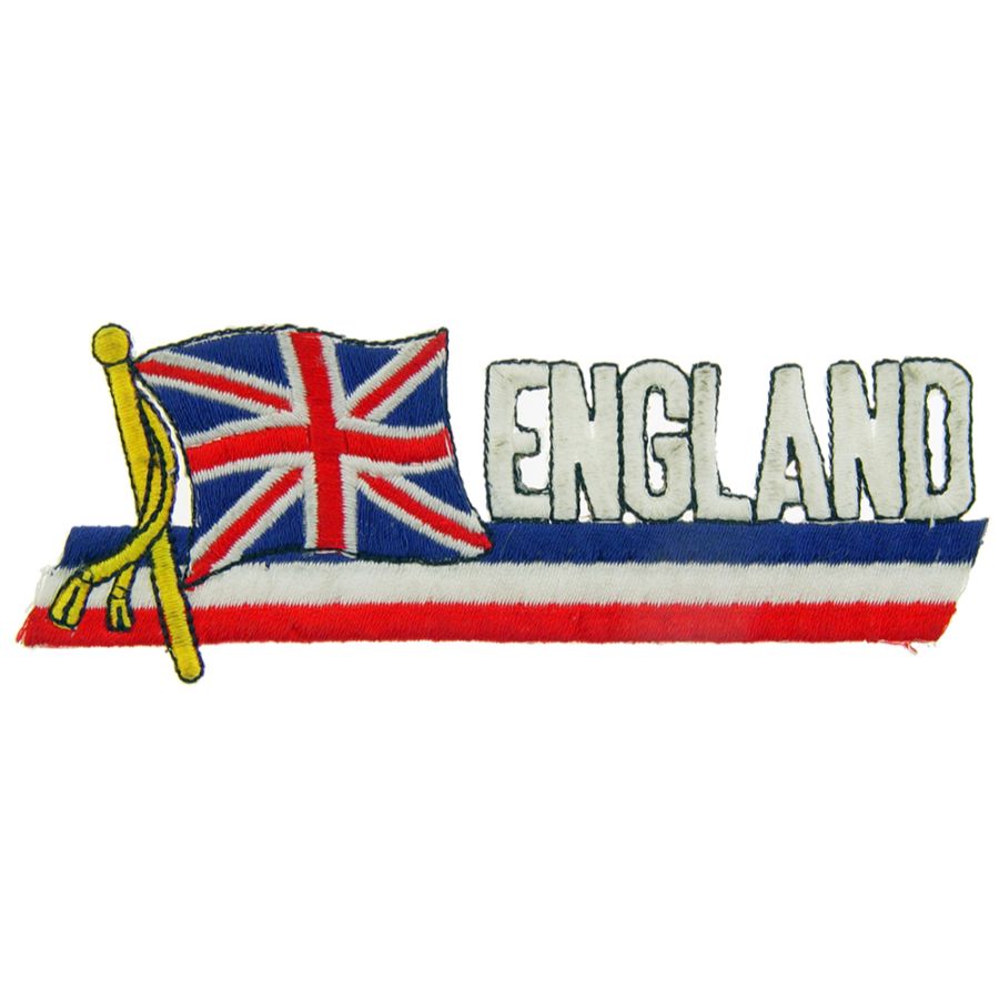 England - Flag Script Embroidered Iron-On Patch at Sticker Shoppe