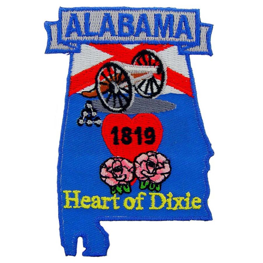 Alabama - State Historical Embroidered Iron-On Patch at Sticker Shoppe