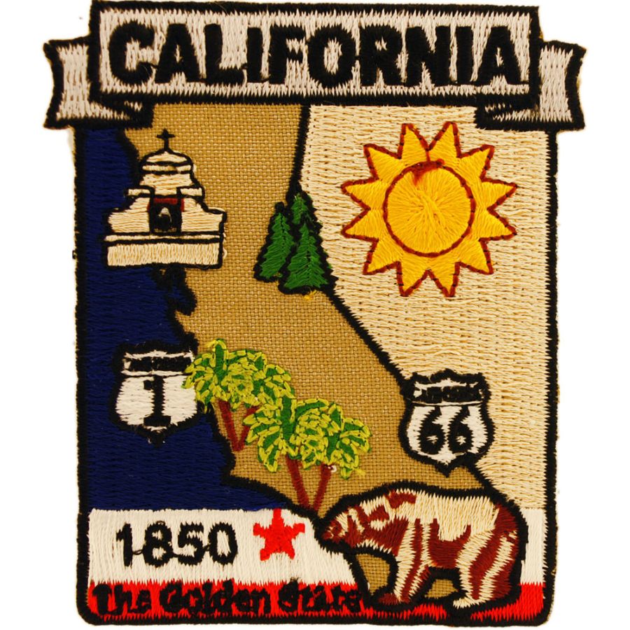 California - State Historical Embroidered Iron-On Patch at Sticker Shoppe