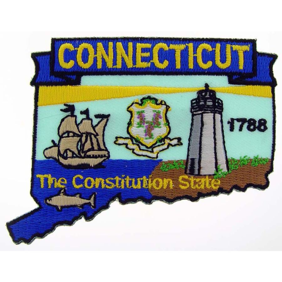 Connecticut - State Historical Embroidered Iron-On Patch at Sticker Shoppe