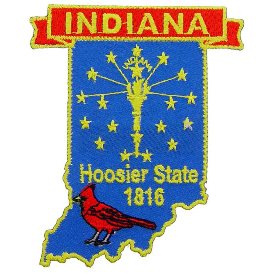 Indiana - State Historical Embroidered Iron-On Patch at Sticker Shoppe
