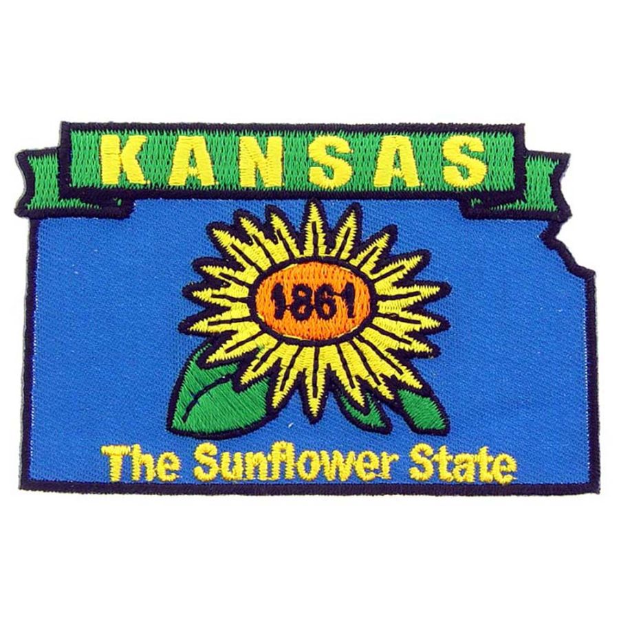Kansas - State Historical Embroidered Iron-On Patch at Sticker Shoppe