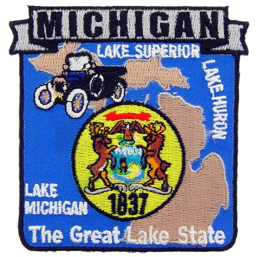 Michigan - State Historical Embroidered Iron-On Patch at Sticker Shoppe