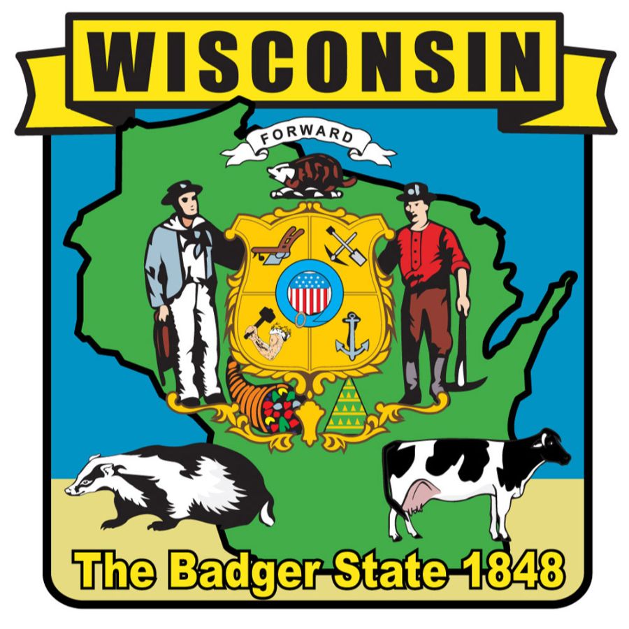 Wisconsin - State Historical Embroidered Iron-On Patch at Sticker Shoppe