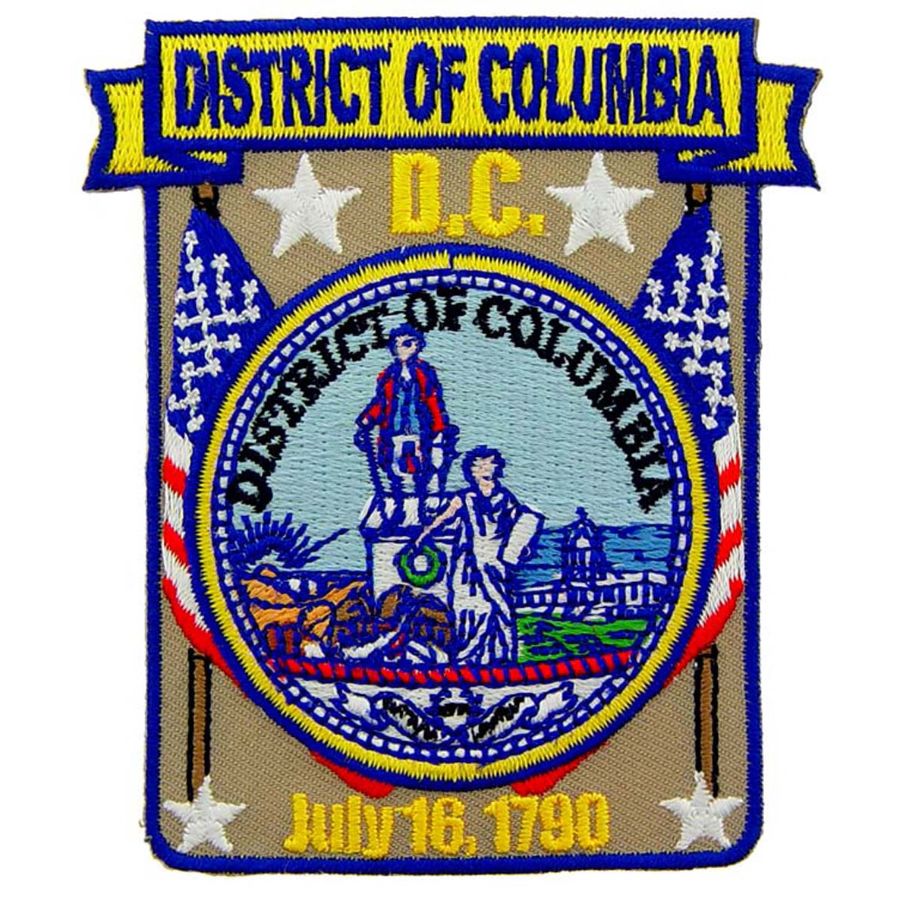 Dist Of Columbia - State Historical Embroidered Iron-On Patch at ...