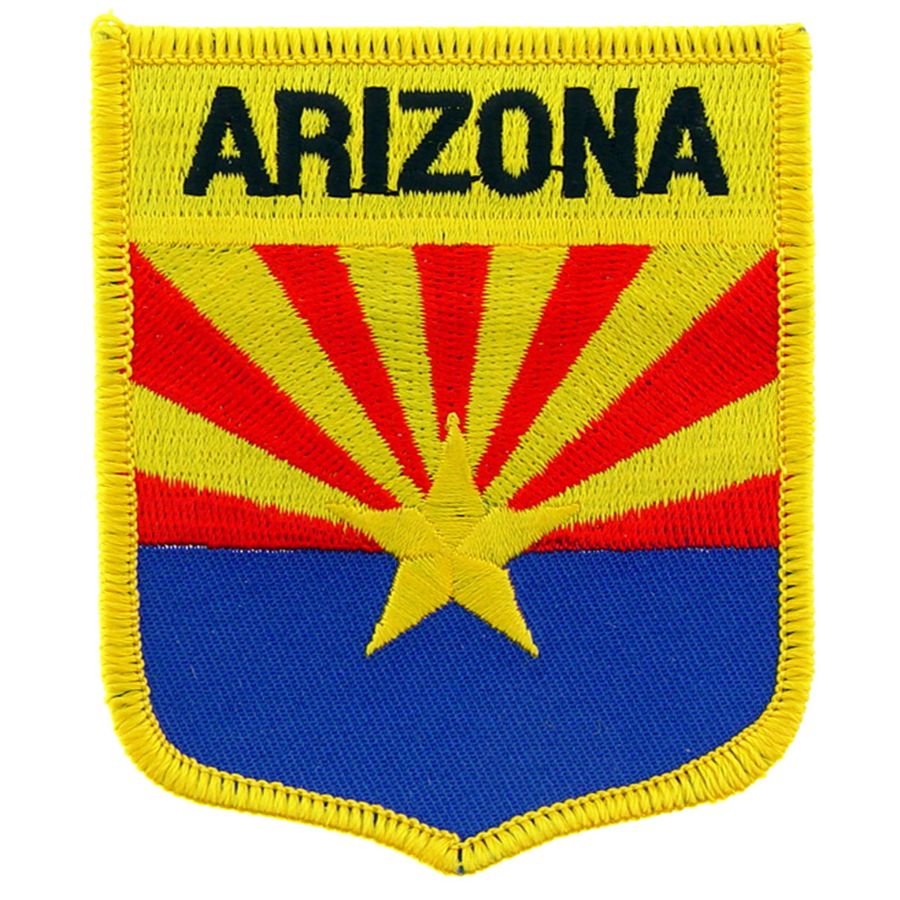 Arizona - State Flag Shield Embroidered Iron-On Patch at Sticker Shoppe