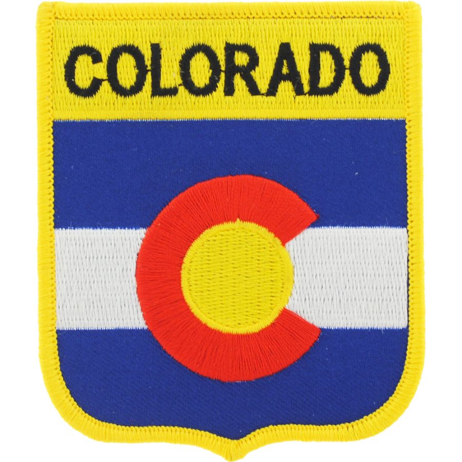Colorado - State Flag Shield Embroidered Iron-On Patch at Sticker Shoppe