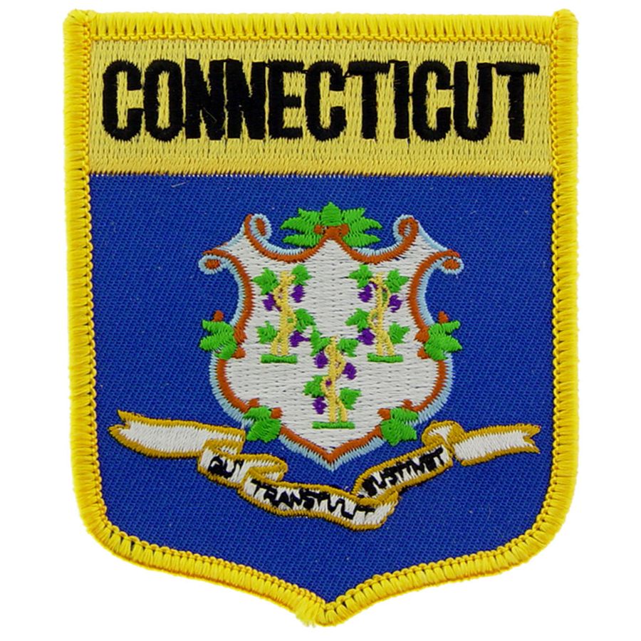 Connecticut - State Flag Shield Embroidered Iron-On Patch at Sticker Shoppe