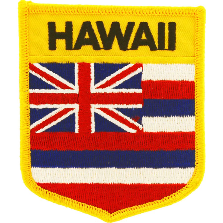 Hawaii - State Flag Shield Embroidered Iron-On Patch at Sticker Shoppe