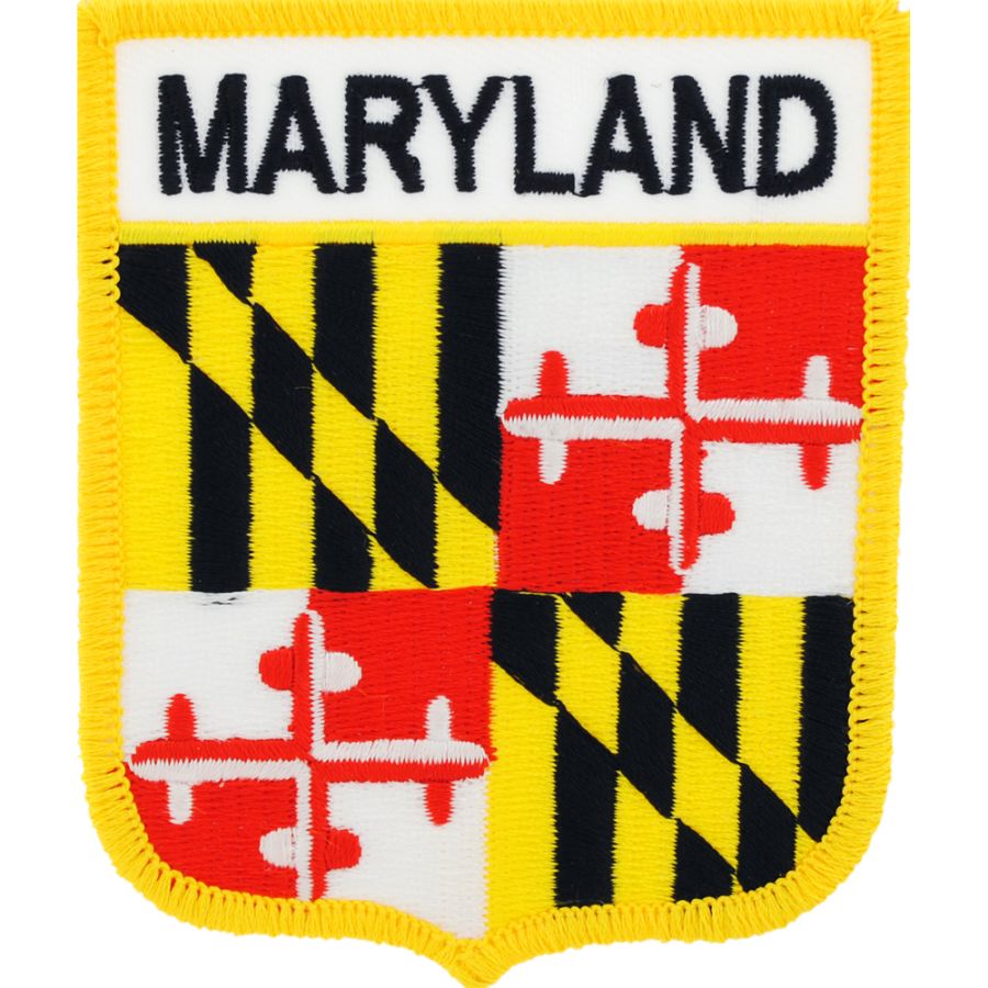 Maryland - State Flag Shield Embroidered Iron-On Patch at Sticker Shoppe