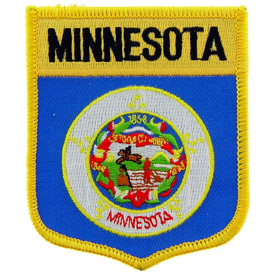 Minnesota - State Flag Shield Embroidered Iron-On Patch at Sticker Shoppe