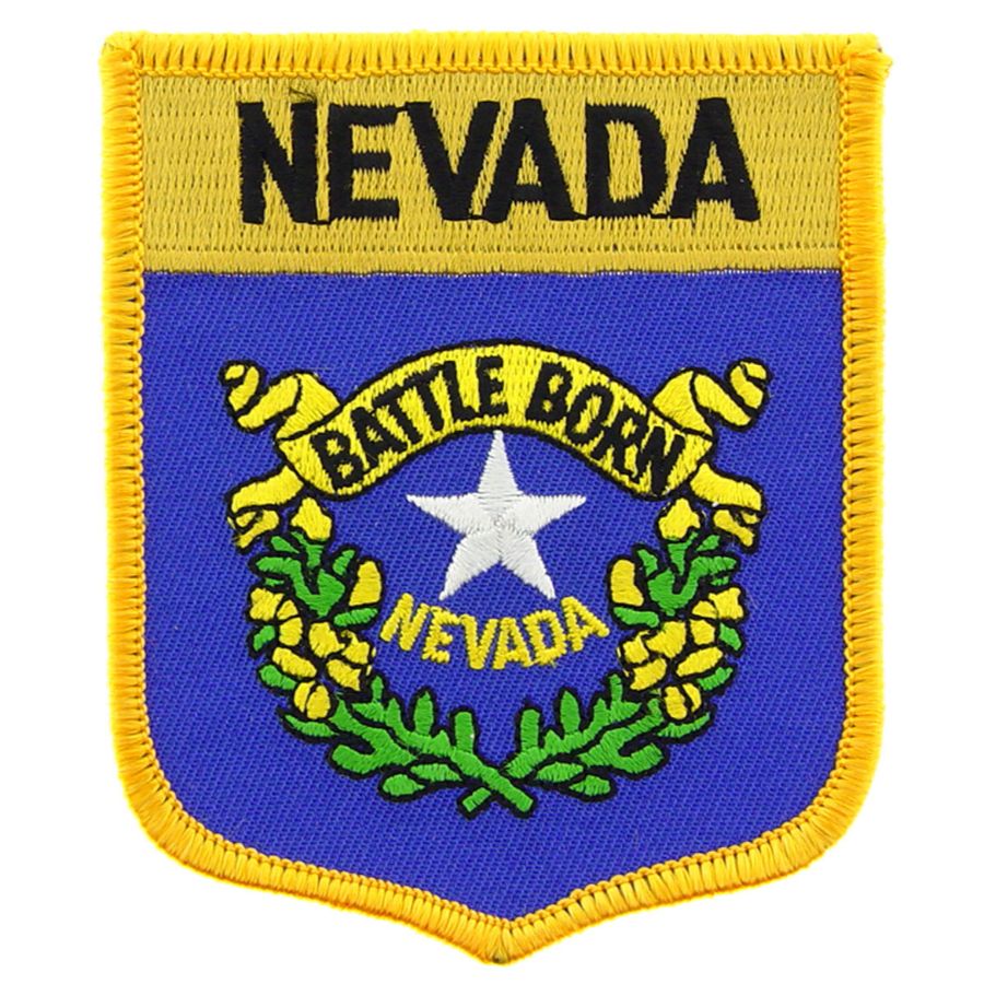 Nevada - State Flag Shield Embroidered Iron-On Patch at Sticker Shoppe