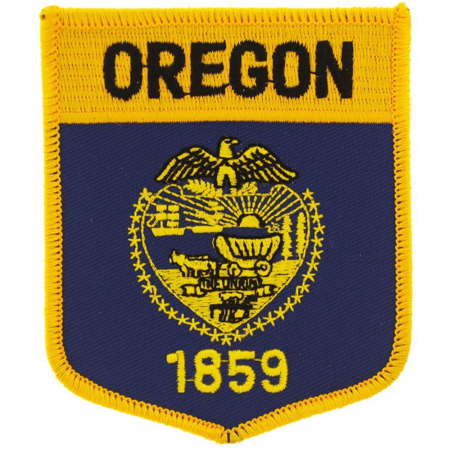 Oregon - State Flag Shield Embroidered Iron-On Patch at Sticker Shoppe