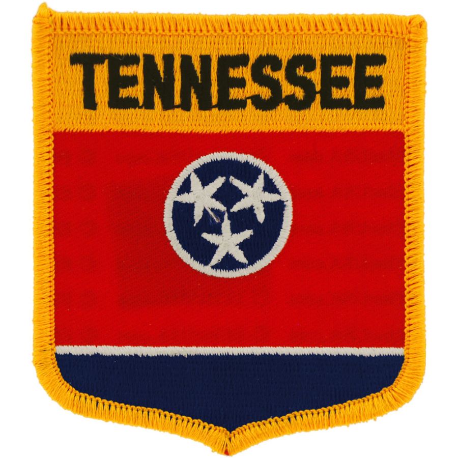 Tennessee - State Flag Shield Embroidered Iron-On Patch at Sticker Shoppe