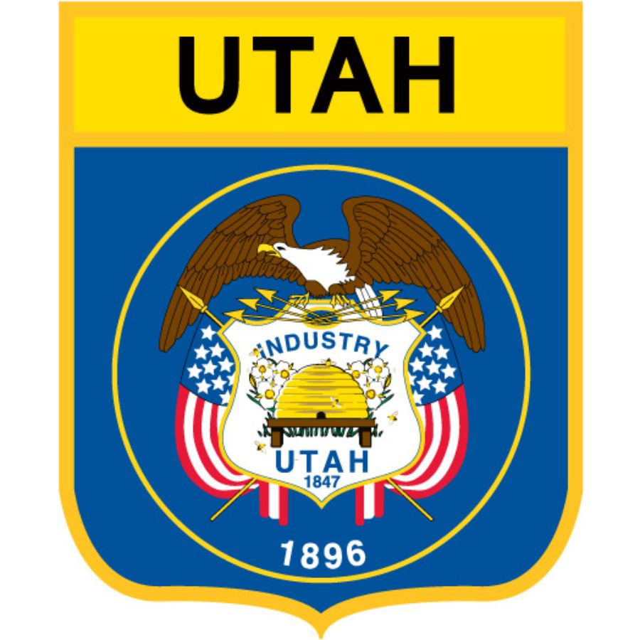 Utah - State Flag Shield Embroidered Iron-On Patch at Sticker Shoppe