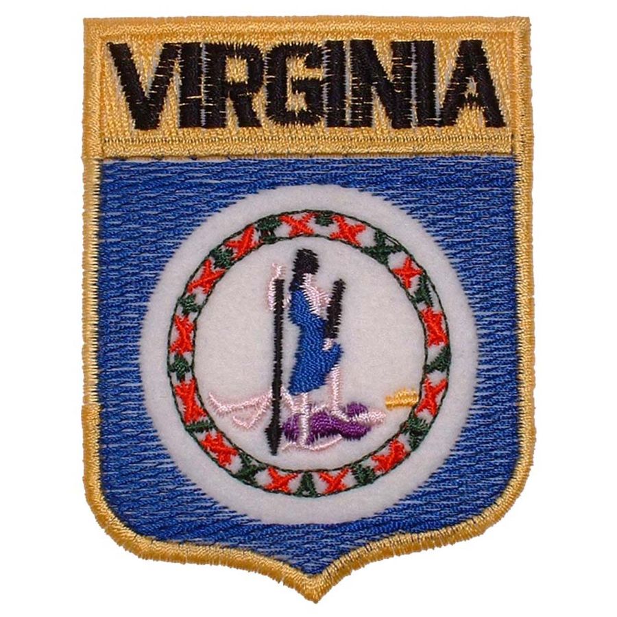 Virginia - State Flag Shield Embroidered Iron-On Patch at Sticker Shoppe