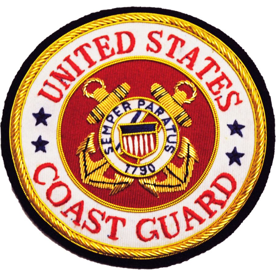United States Coast Guard Bullion Logo - Embroidered Iron-On Patch at ...