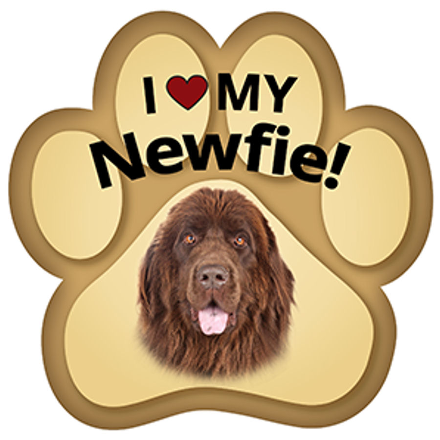 I Love My Newfie - Paw Magnet at Sticker Shoppe