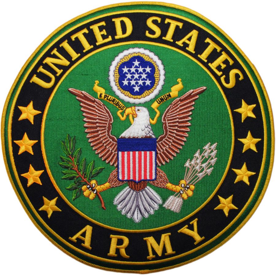 United States Army - 10" Embroidered Iron On Patch at Sticker Shoppe