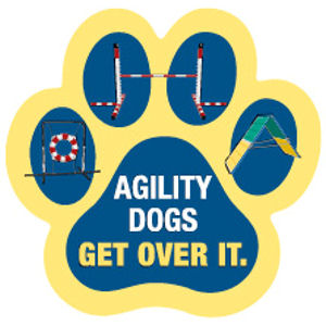 Agility Dogs Get Over It - Mini Paw Magnet at Sticker Shoppe