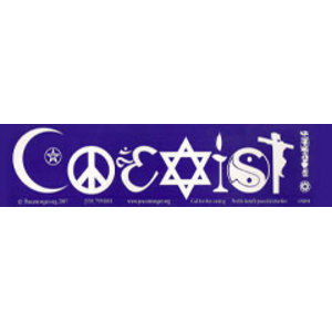 Coexist Hindu Unitarian - Bumper Sticker at Sticker Shoppe
