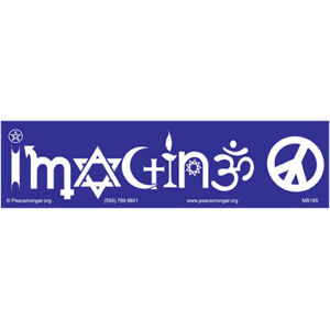 Imagine Peace - Bumper Sticker at Sticker Shoppe