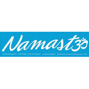 Namaste Blue - Bumper Sticker at Sticker Shoppe
