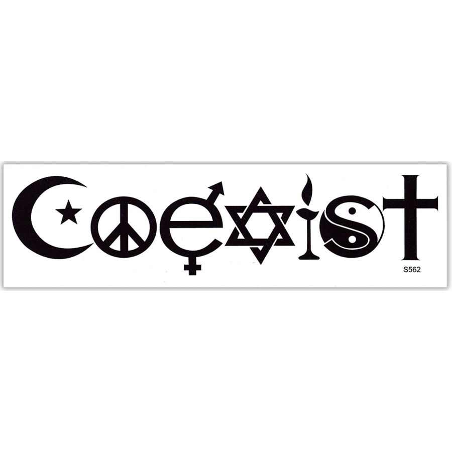 Coexist Black & White - Bumper Sticker at Sticker Shoppe