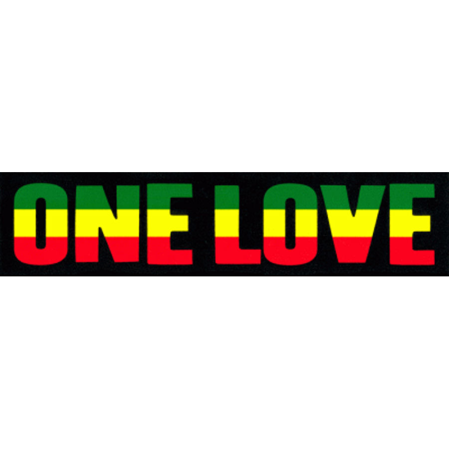 One Love Rasta Green Yellow Red - Sticker at Sticker Shoppe