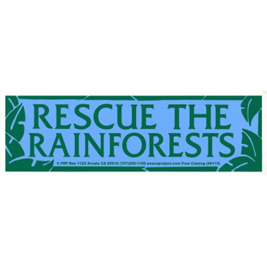 Rescue The Rainforests - Bumper Sticker at Sticker Shoppe