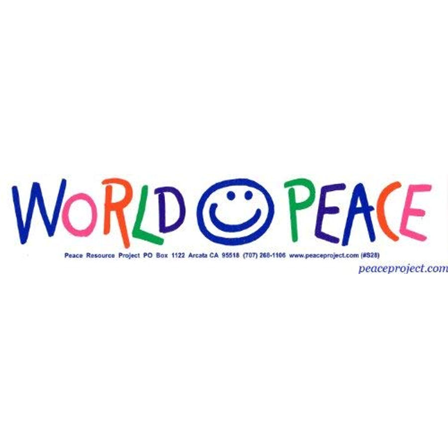 Colorful World Peace - Bumper Sticker at Sticker Shoppe